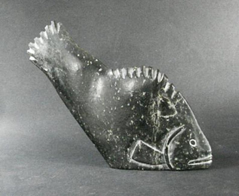 Vintage Inuit Soapstone Fish, Raised Tail, Great Design and Style, From ...