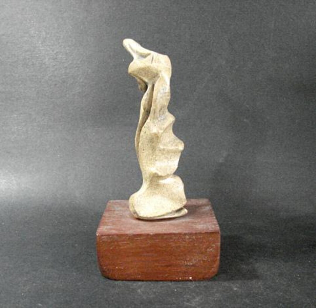 Linear Ceramic Abstract Figure, David Crown, 1974, Wood Base ...