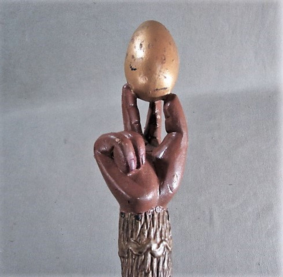 African American Folk Art Cane, Extraordinary Example, Painted and ...