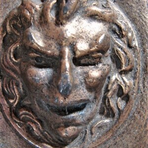 Bronze Color Gothic Face Paper Weight, Armour Plate Form, White Metal ...