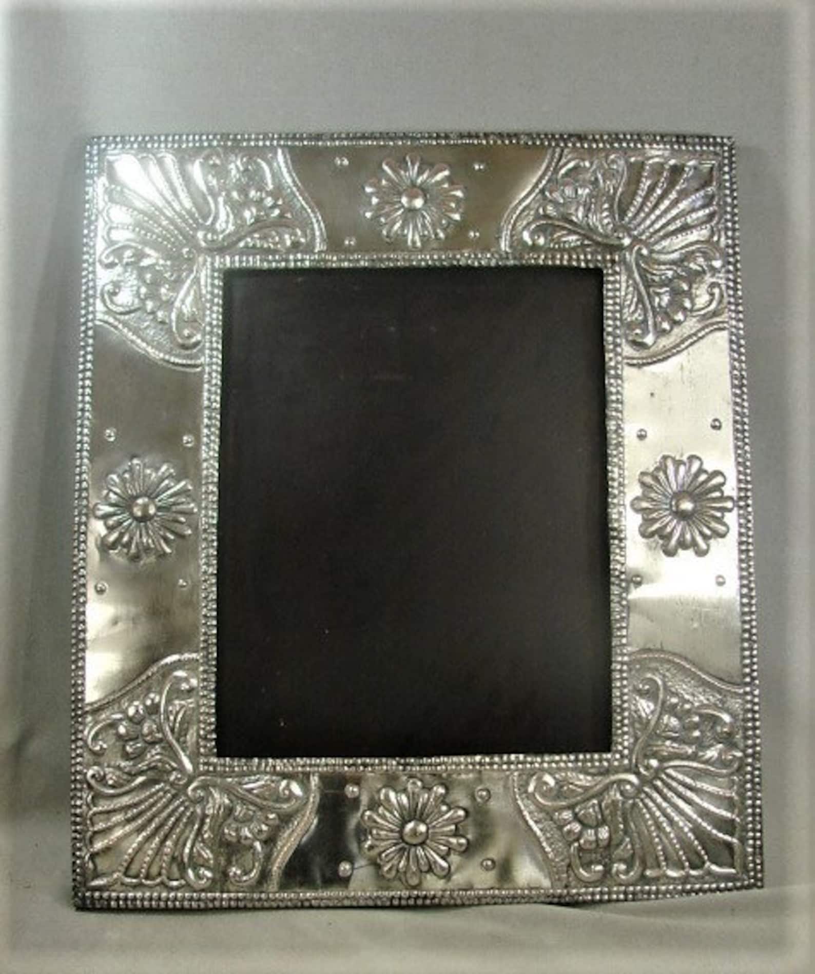 17 Silver Spanish Colonial Style Frame Dark Wood Back - Etsy
