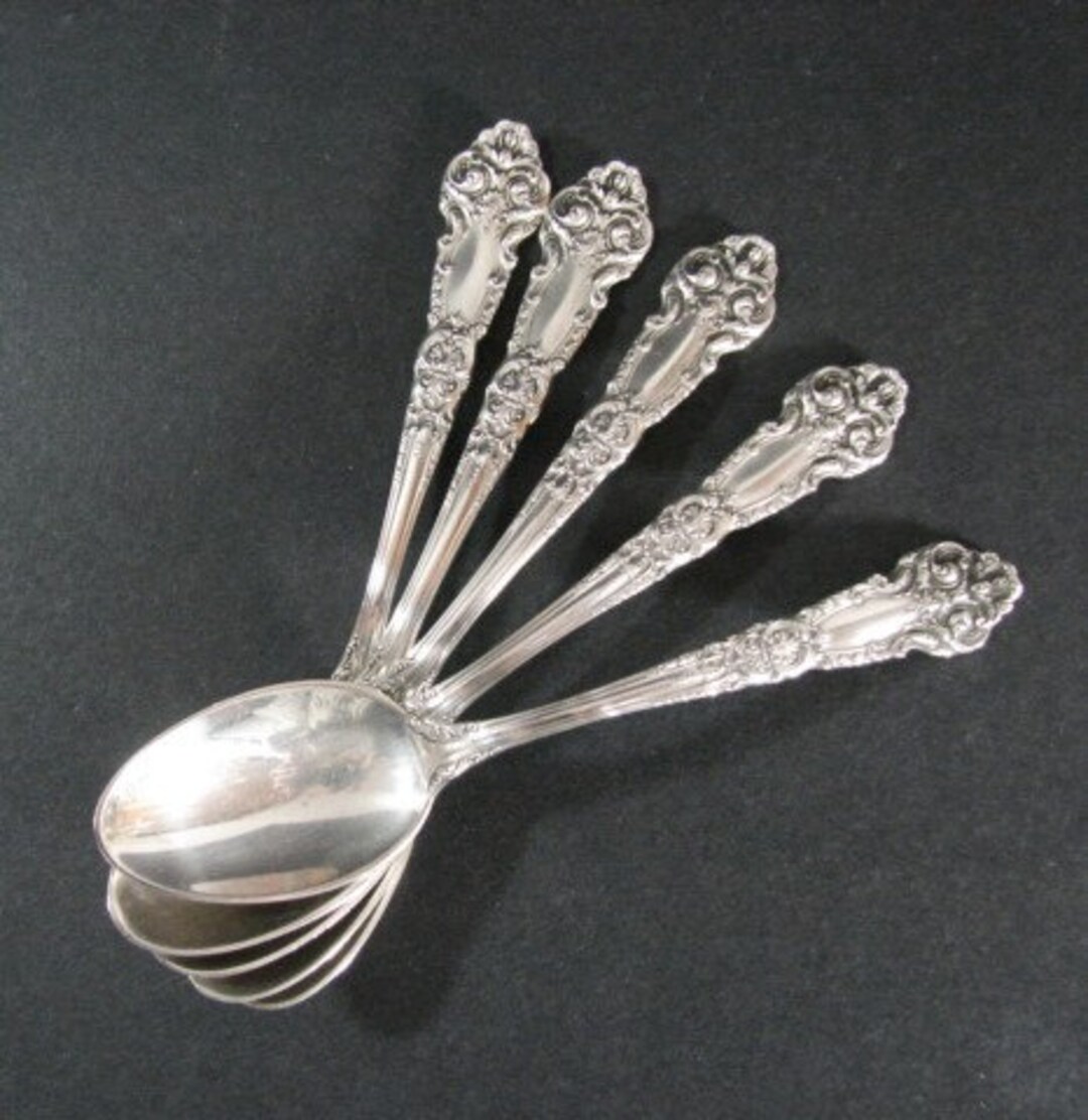 5 Sterling Demitasse Spoons, Reed and Barton 1941, Renaissance Pattern ...