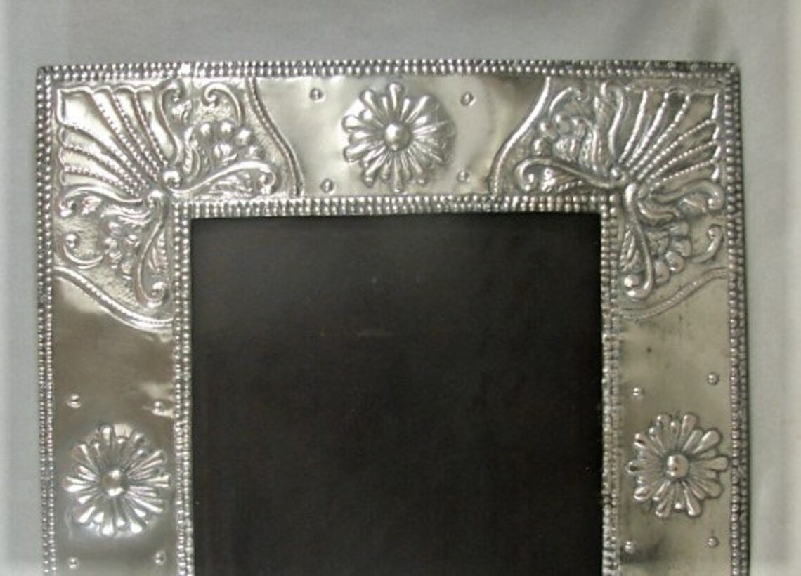 17 Silver Spanish Colonial Style Frame Dark Wood Back - Etsy