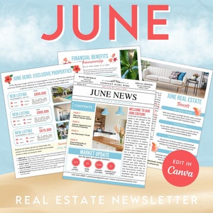 Summer Real Estate Newsletter, June Realtor Marketing Newsletter, June ...