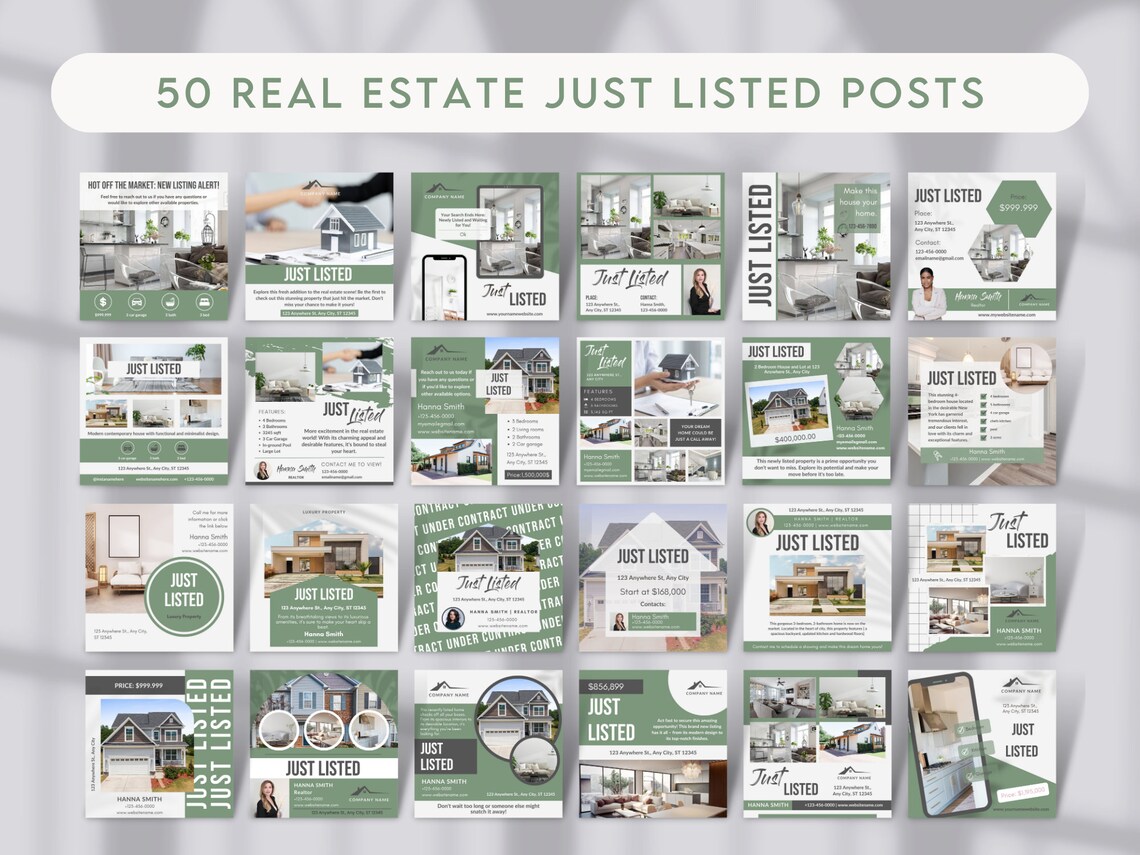 Just Listed Real Estate Posts, Realtor Instagram Just Listed Templates ...