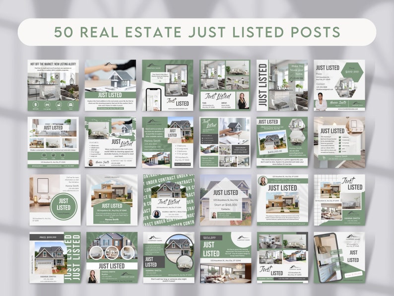 Just Listed Real Estate Posts, Realtor Instagram Just Listed Templates ...