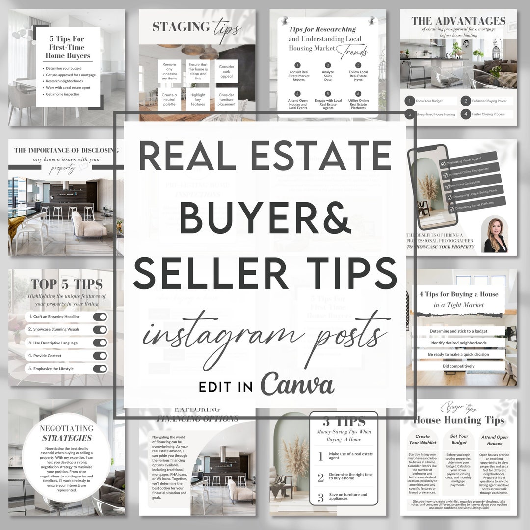 50 Real Estate Buyer and Seller Tips Instagram Posts, Realtor Tips ...