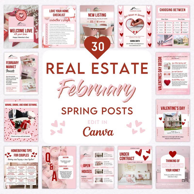 February Realtor Template - Etsy