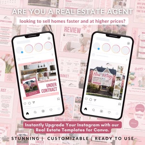 April Realtor Instagram Posts, Spring Real Estate Social Media Template ...