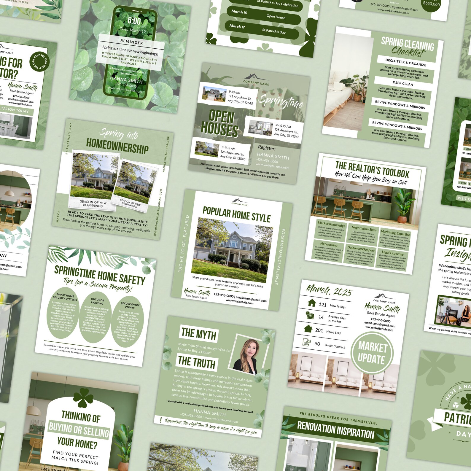 March Realtor Instagram Posts, Spring Real Estate Social Media Template ...