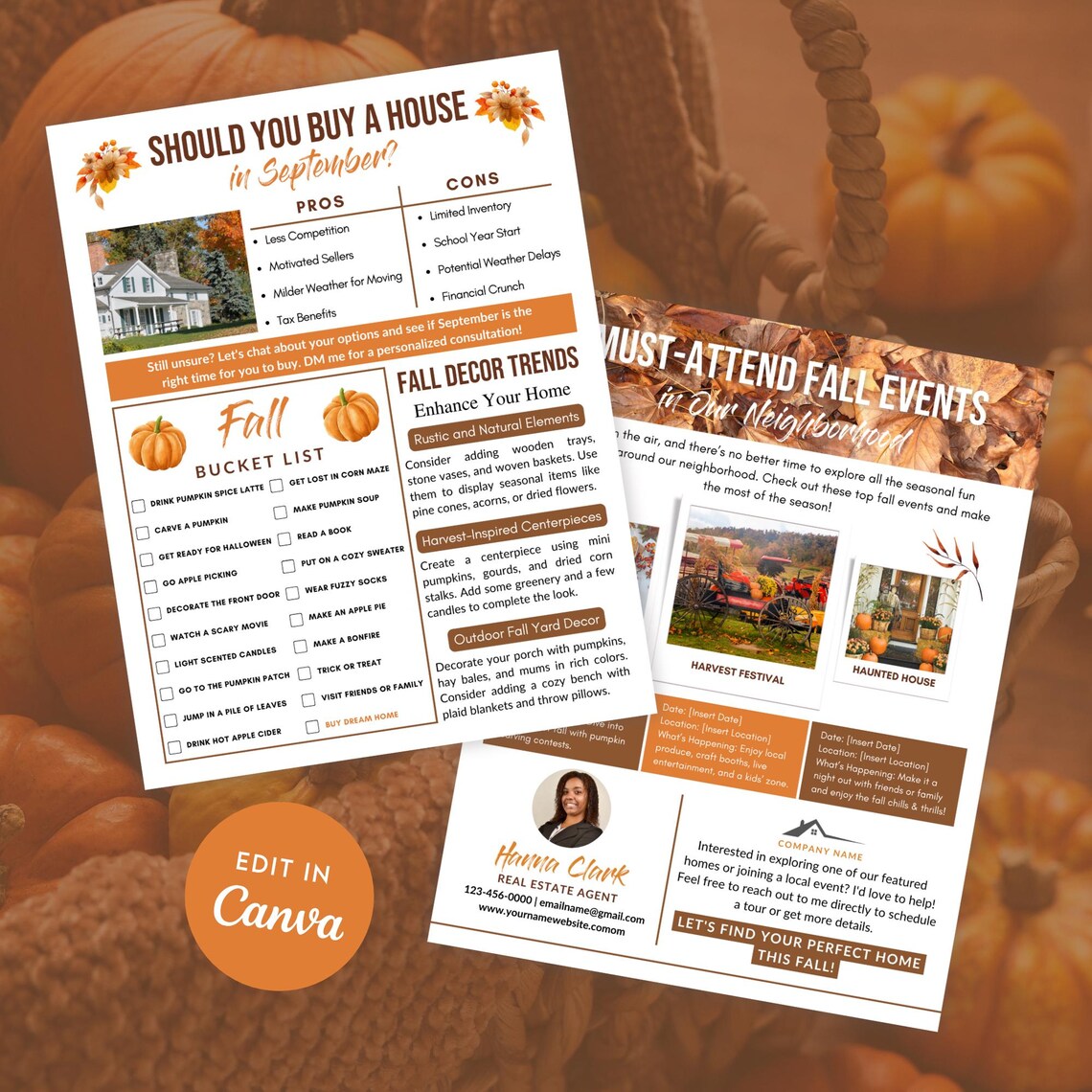 Real Estate Fall Newsletter, Realtor September Newsletter, Property ...