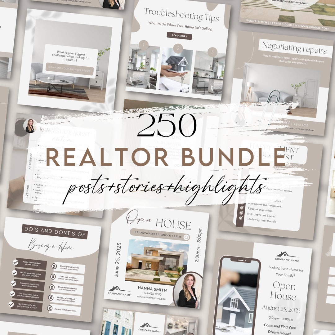 Real Estate Instagram Templates, Realtor Social Media Posts, Realtor ...