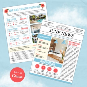 Summer Real Estate Newsletter, June Realtor Marketing Newsletter, June ...