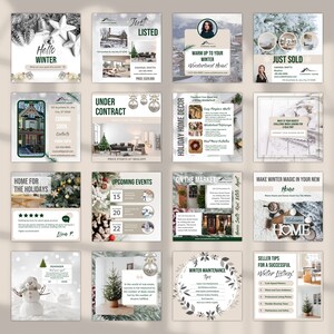 Christmas Realtor Instagram Post Templates, Winter Holidays Real Estate ...