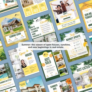 July Realtor Instagram Posts, Summer Real Estate Social Media Template ...