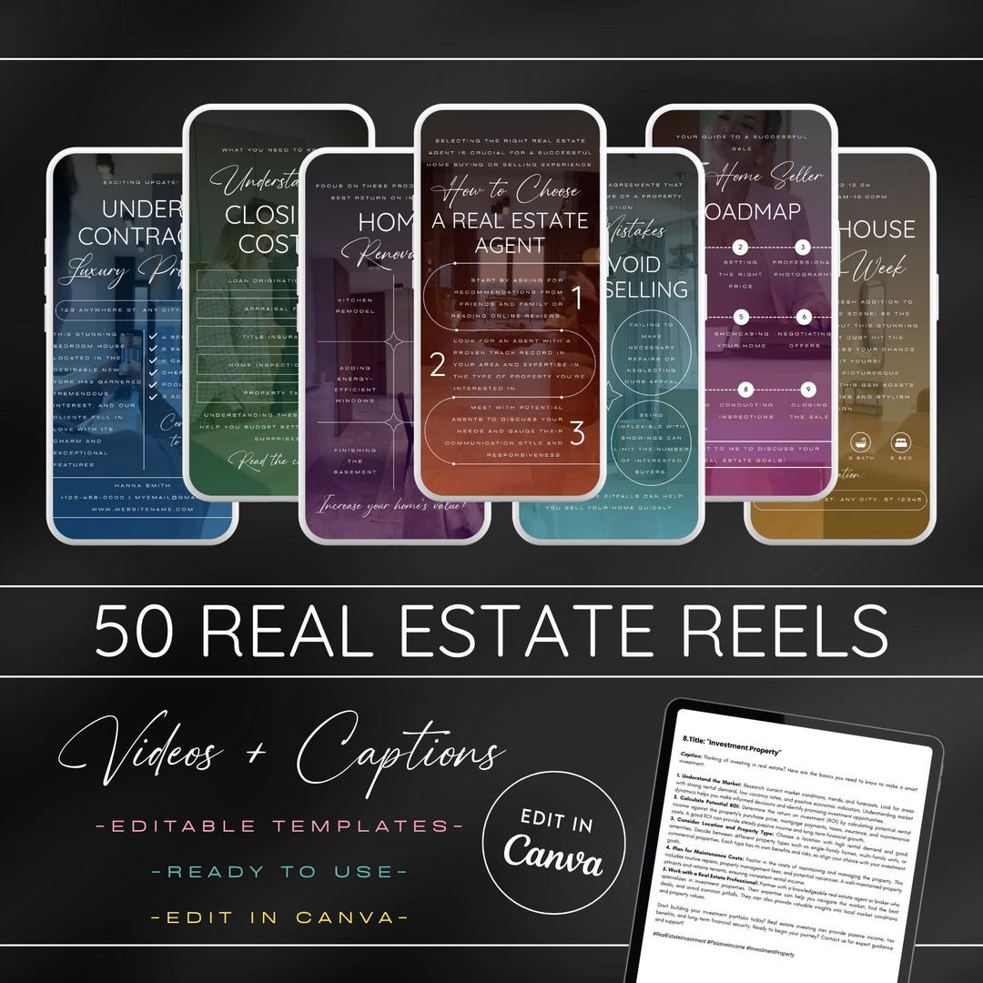 Real Estate Instagram Reels Video Templates, Realtor Social Media Reels ...
