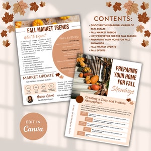 Real Estate Fall Newsletter, Realtor Fall Marketing Newsletter ...