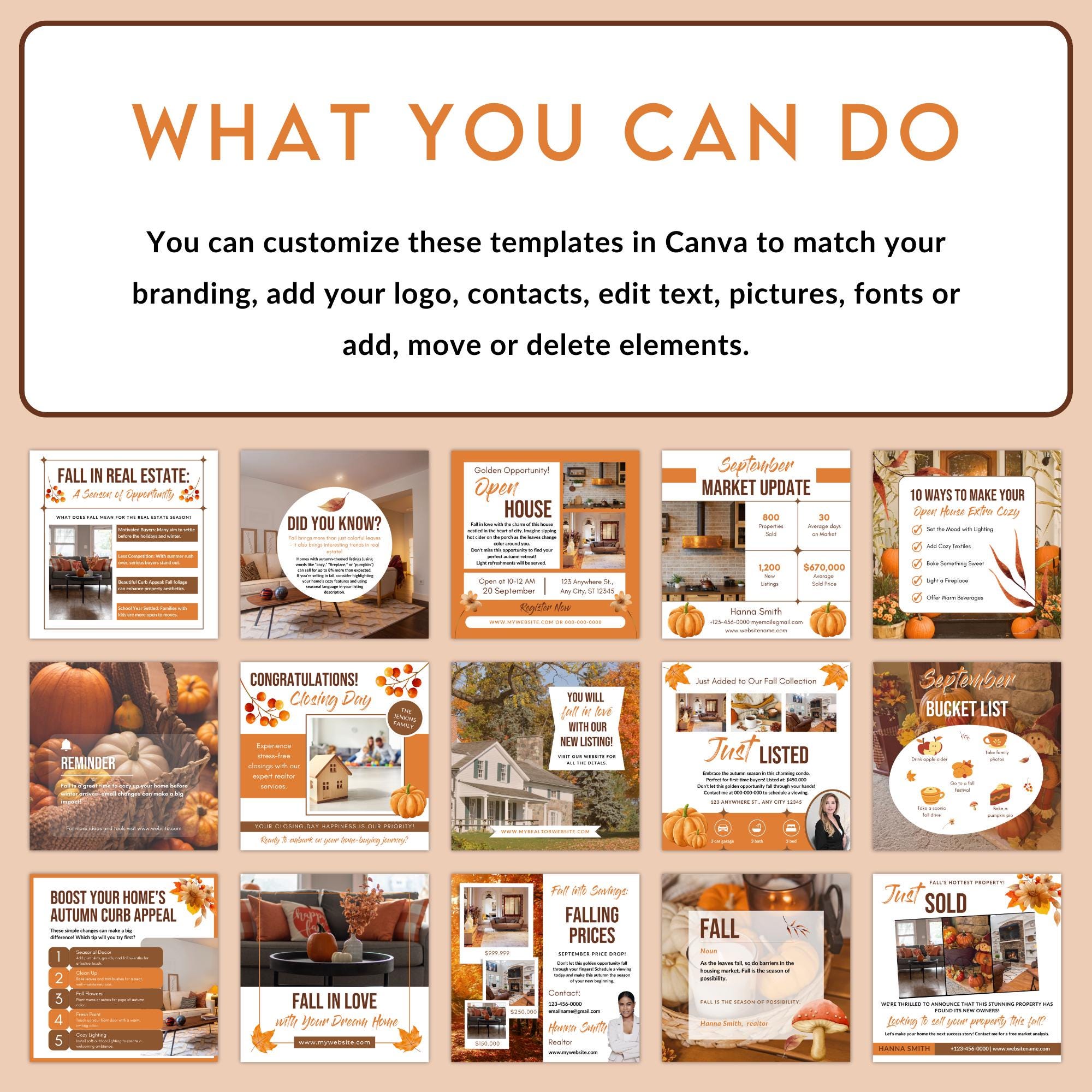 September Real Estate Instagram Posts, Fall Realtor Social Media ...