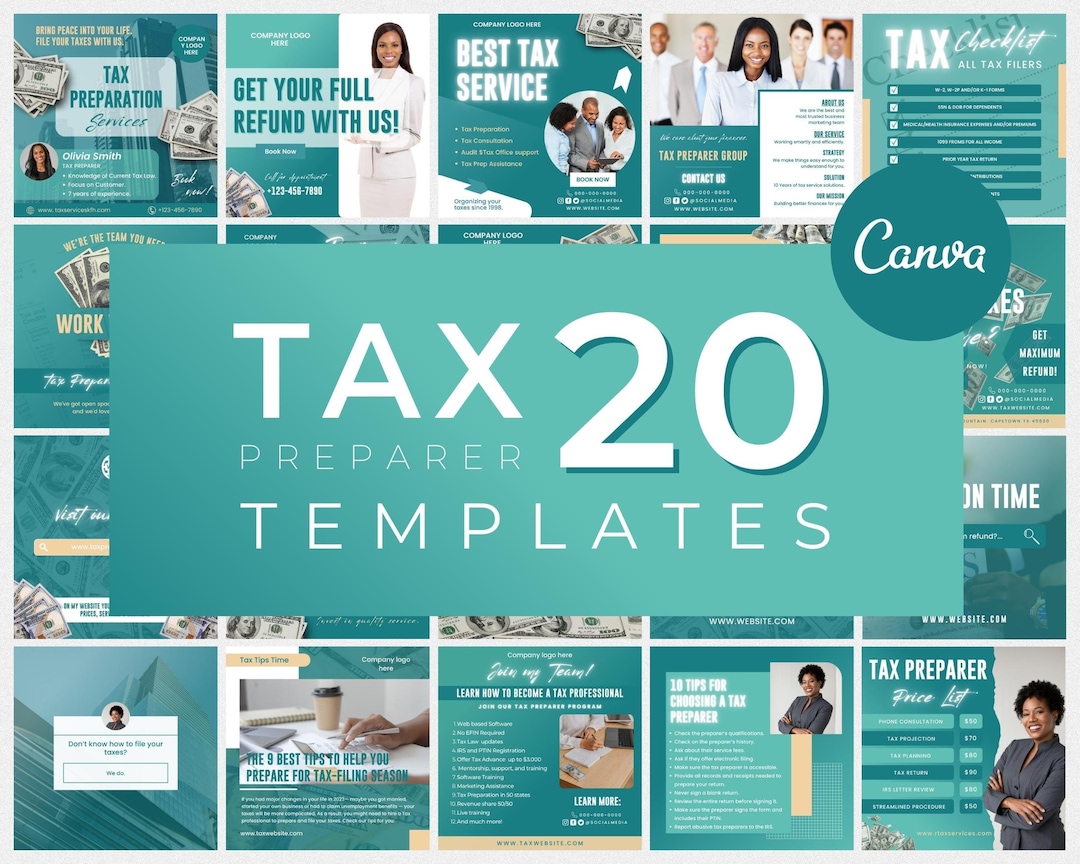 Tax Preparer Instagram Bundle, Tax Prep Social Media Flyers, Tax ...