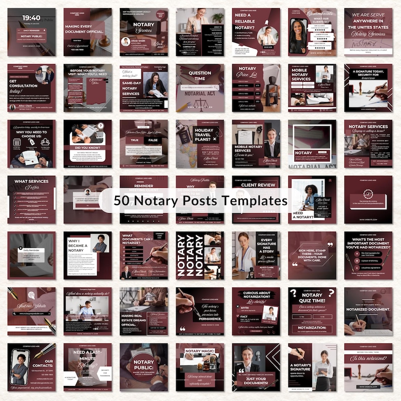 Notary Social Media Post Bundle, Notary Instagram Posts and Story ...