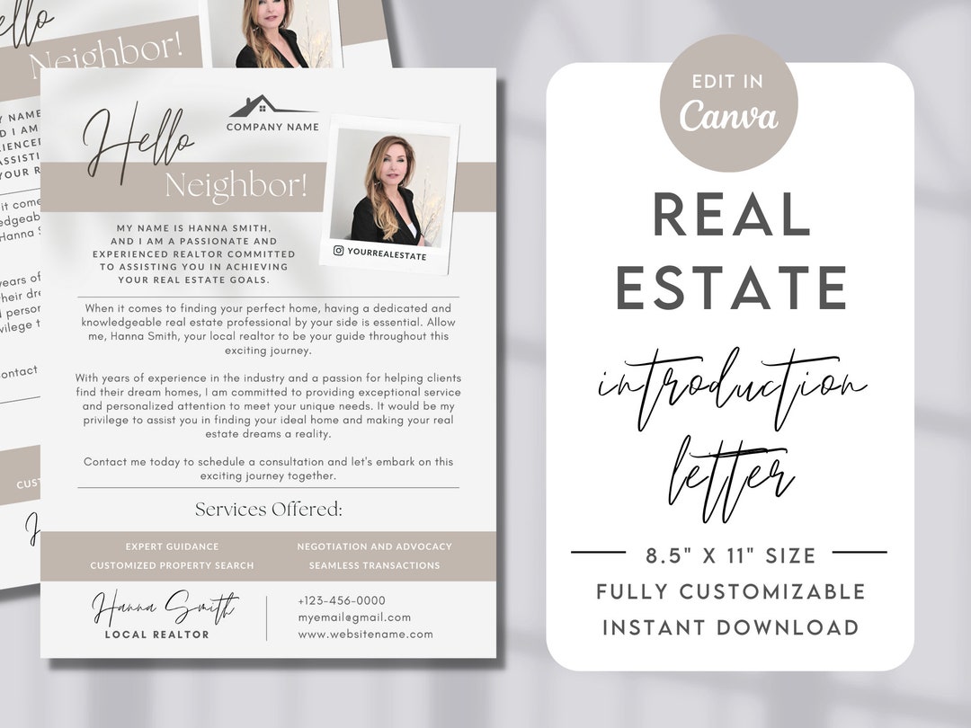 Real Estate Introduction Letter Real Estate Introduction Flyer