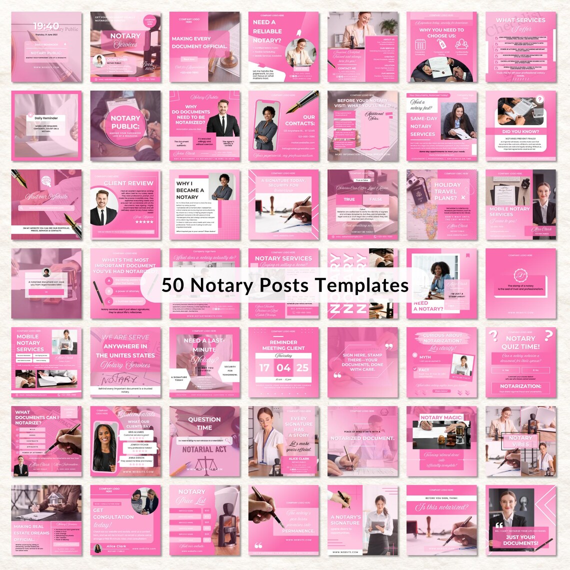 Notary Social Media Post Bundle, Notary Instagram Posts and Story ...