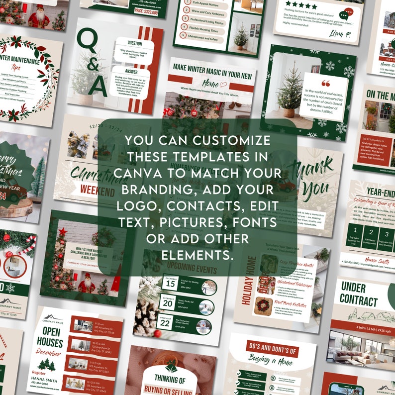 December Realtor Social Media Post Templates, Winter Real Estate ...