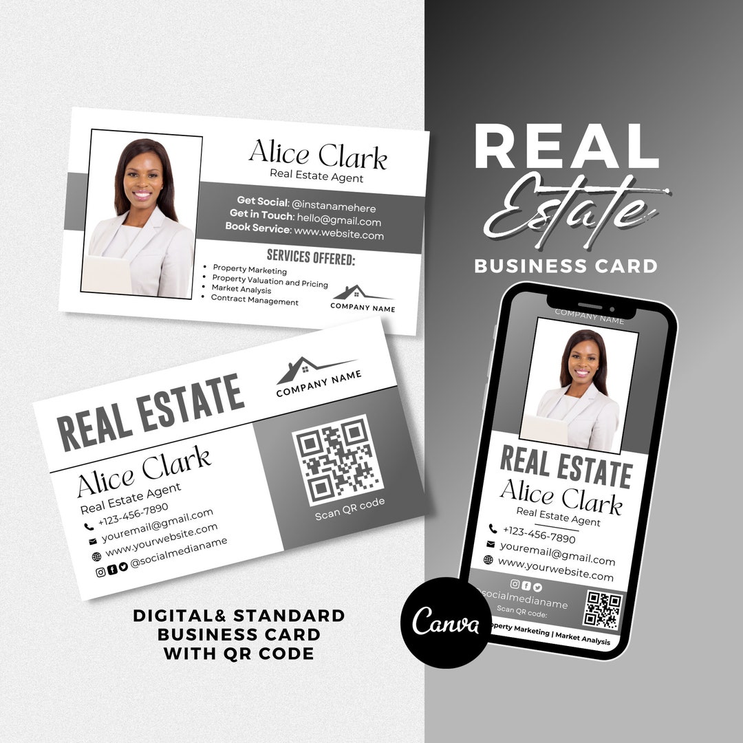 Realtor Business Card Template, Realtor Business Card, Real Estate ...