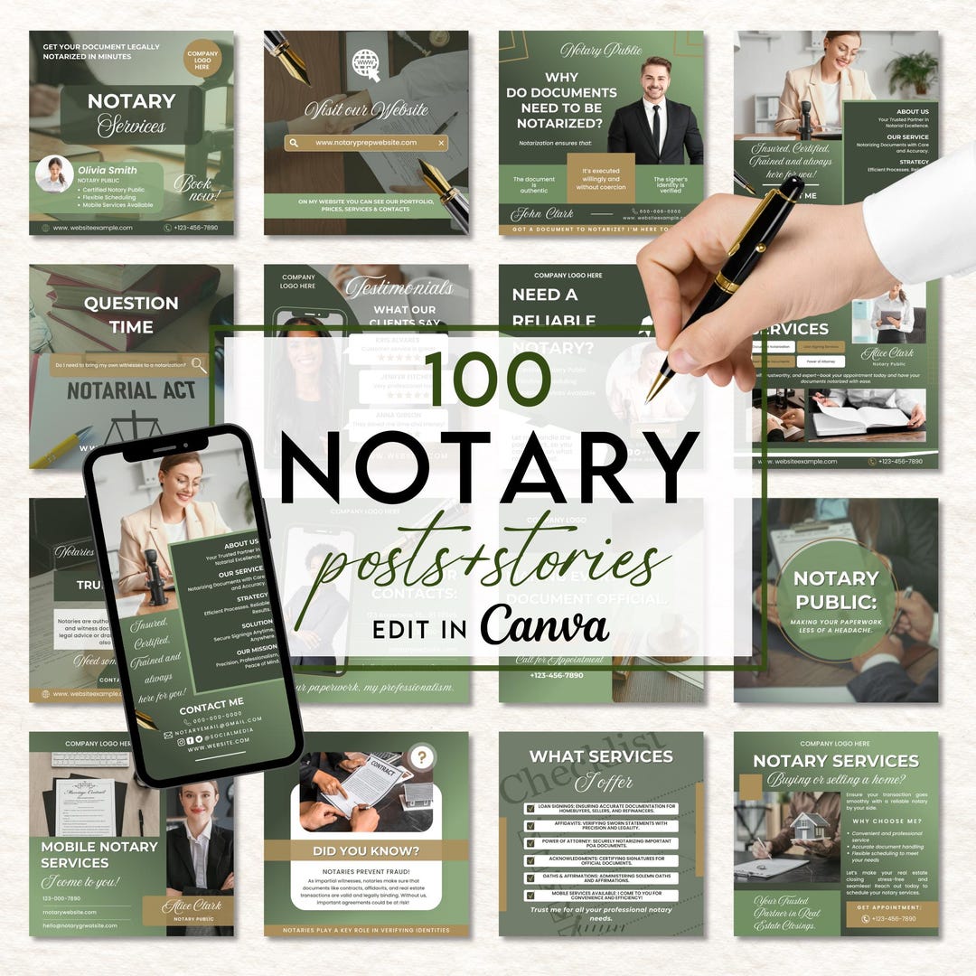 Notary Social Media Post Bundle, Notary Instagram Templates, Notary IG ...