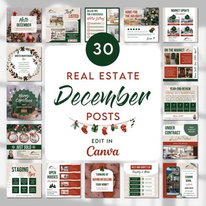 December Realtor Social Media Post Templates, Winter Real Estate ...