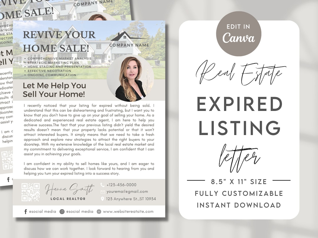 Real Estate Expired Listing Letter, Real Estate Expired Listing Flyer Template, Real Estate ...