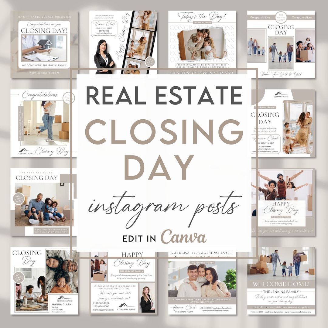 Closing Day Instagram Posts, Real Estate Closing Day Template,social ...