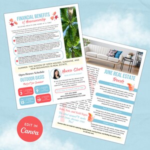 Summer Real Estate Newsletter, June Realtor Marketing Newsletter, June ...