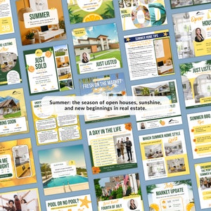 July Realtor Instagram Posts, Summer Real Estate Social Media Template ...