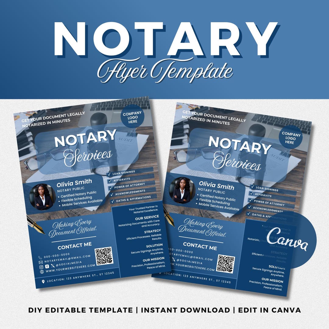 Notary Flyer Template, Notary Social Media Flyer Template, Notary ...
