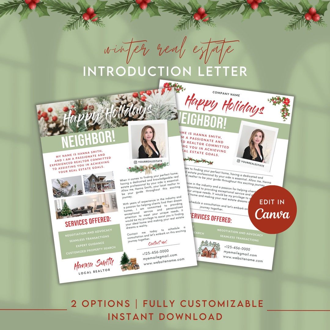 Christmas Real Estate Introduction Letter,winter Real Estate ...