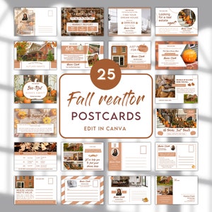 Fall Real Estate Postcards Templates, 25 Realtor Postcards Bundle, Fall ...