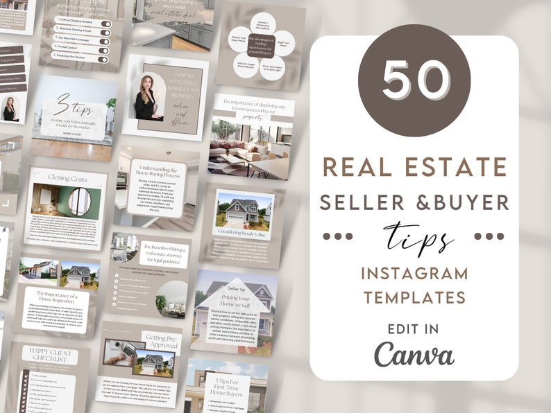 Real Estate Buyer & Seller Tips Posts, Realtor Instagram Tips Templates ...