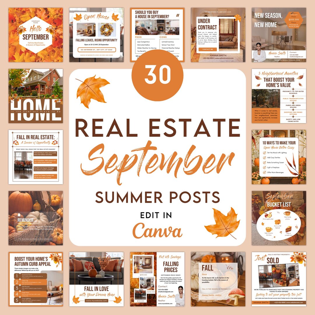 September Real Estate Instagram Posts, Fall Realtor Social Media ...