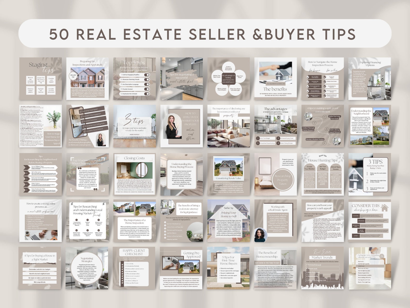 Real Estate Buyer & Seller Tips Posts, Realtor Instagram Tips Templates ...