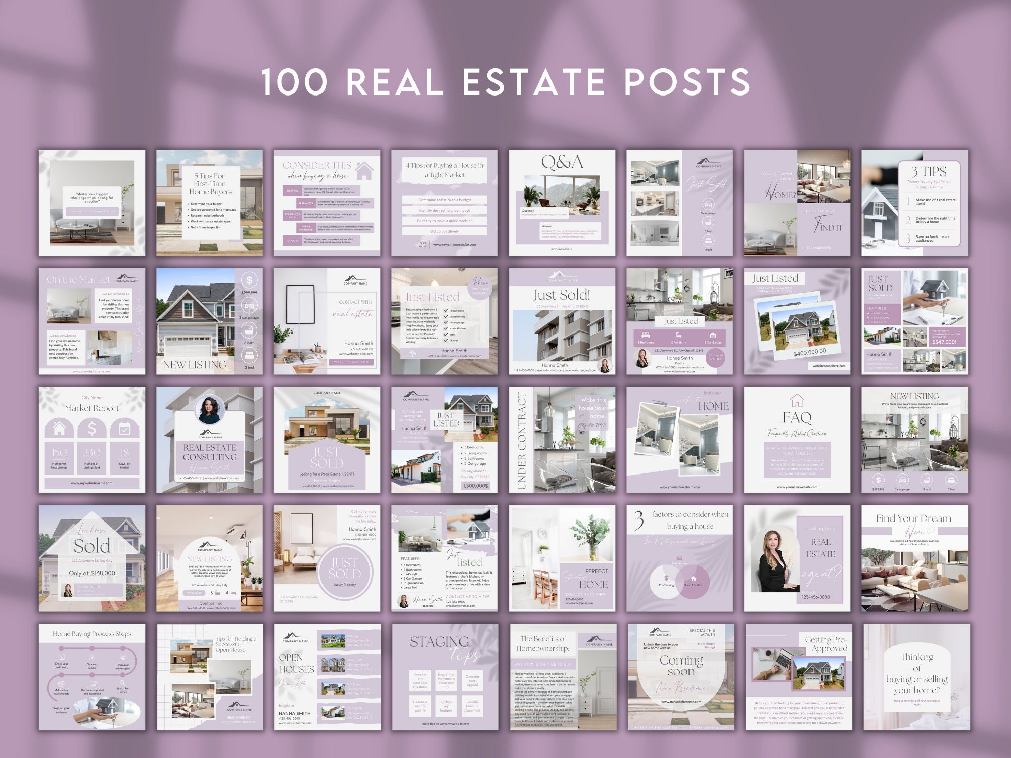 Realtor Instagram Bundle, Realtor Instagram Post Templates, Real Estate ...