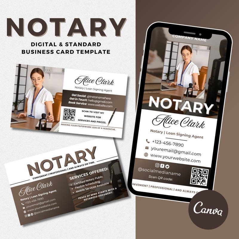 Notary Business Card - Etsy