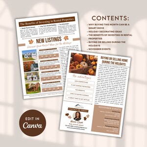 November Real Estate Newsletter, Realtor Fall Marketing Newsletter ...