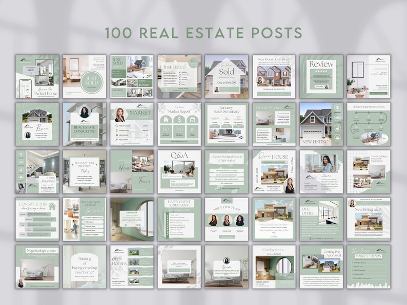 Real Estate Social Media Posts Templates,realtor Instagram Posts ...