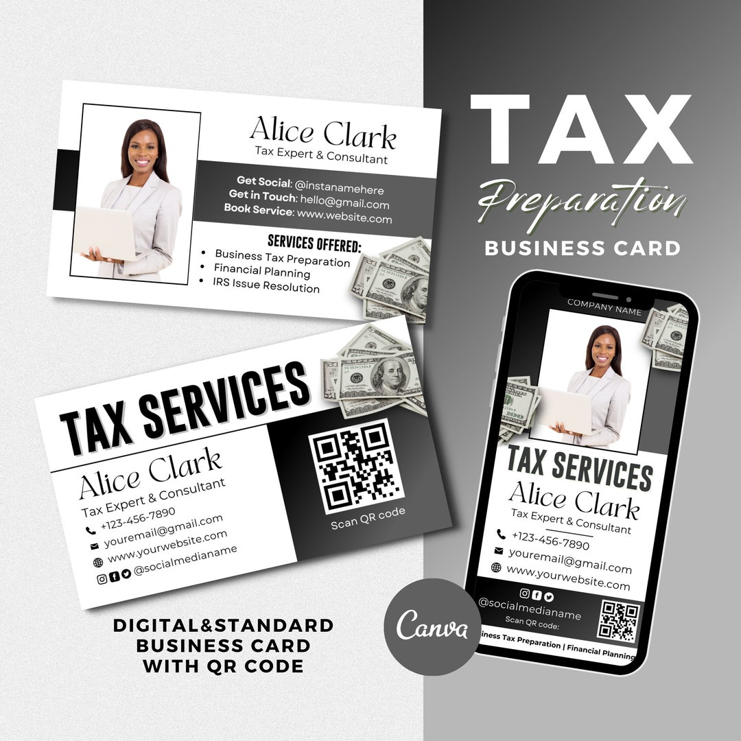 Tax Preparer Standard&digital Business Card Template, Tax Season,tax ...