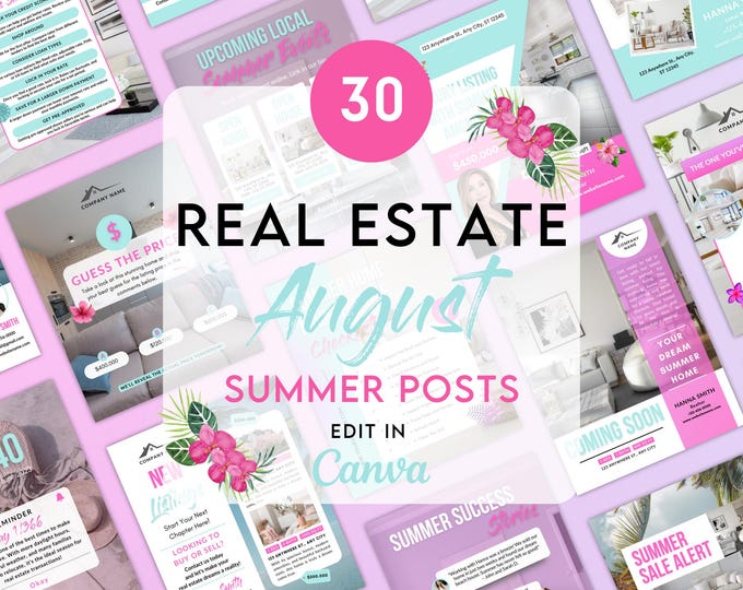 August Real Estate Social Media Templates| August Real Estate Marketing ...