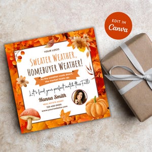 Real Estate Fall Pop by Tag, Realtor Fall Pop by Tag Template, Thank ...