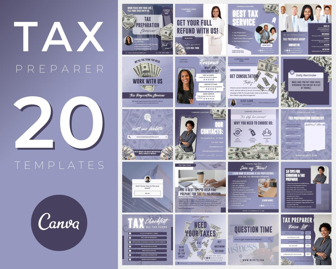 Tax Preparation Posts Bundle, Tax Preparer Flyers, Tax Prep Instagram ...