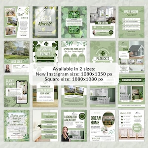 March Realtor Instagram Posts, Spring Real Estate Social Media Template ...