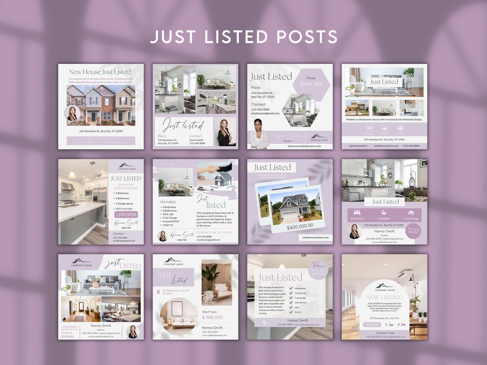 Realtor Instagram Bundle, Realtor Instagram Post Templates, Real Estate ...